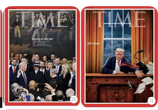 TIME MAGAZINE PRESIDENT Donald Trump Vance 2025 BUNDLE of 2 ...