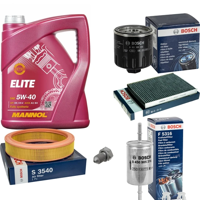 BOSCH INSPECTION SET 5L mannol Elite 5W-40 pour VW Siège Lupo 1.0 Polo ...