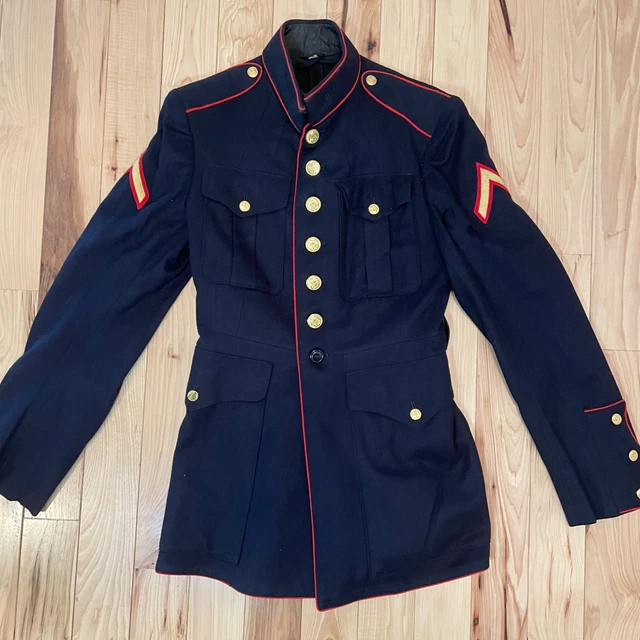 VINTAGE USMC MARINE Corps Dress Blue Uniform Coat Jacket WWII Korean ...