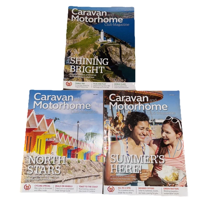3 X CARAVAN and Motorhome Club Magazine - April, May, June 2022 £4.63 ...
