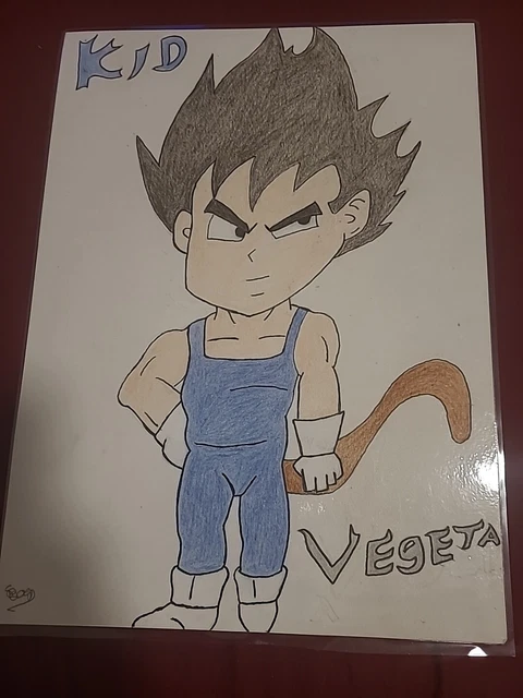 A ORIGINAL A3 Laminated Drawing Of Kid Vergita From Dragonball £5.00 ...