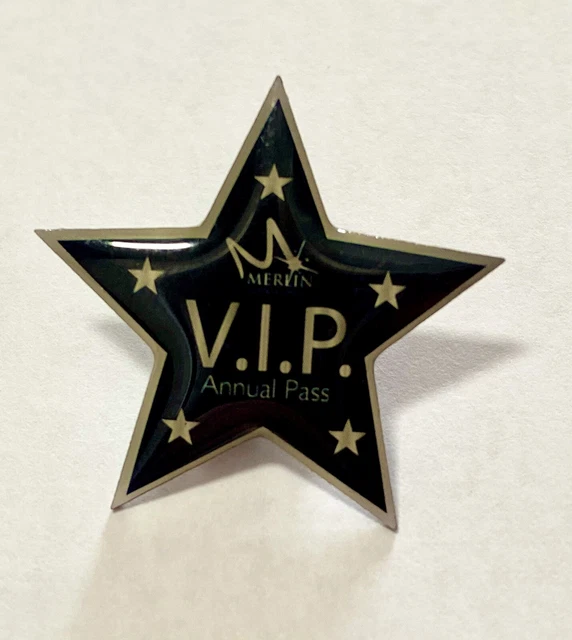 ALTON TOWERS NAVY Star Merlin Annual Pass VIP Pin / Badge New, Very ...