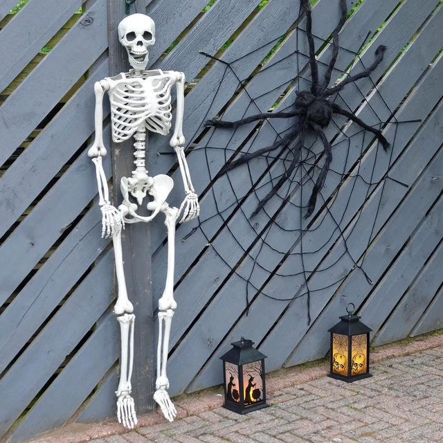 LIFE SIZE SKELETON Decoration 5ft Hanging Halloween Party Prop Poseable ...