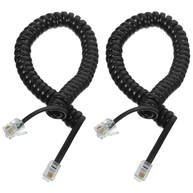 2 PCS TELEPHONE Accessories Landline Cords Handset Spring Spiral Cable ...
