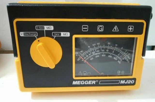 MEGGER MJ 20 BM14 analogue insulation testers Major 2,5kv/5kv nuovo con ...