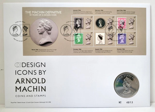 ROYAL MAIL ROYAL Mint Design Icons By Arnold Machin Coin Cover 2017 £11 ...