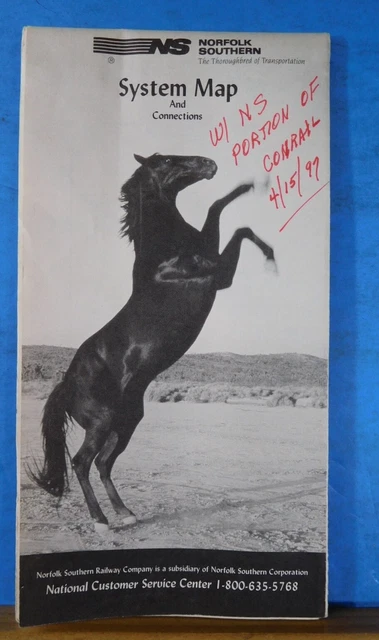 MAPPA NORFOLK SOUTHERN System Map and Connections 1995 aggiornata ...