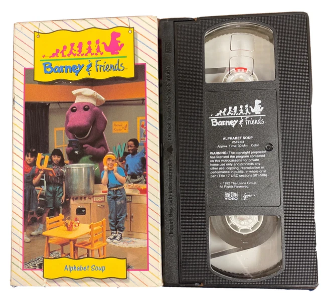 VINTAGE BARNEY & Friends VHS Alphabet Soup 1992 Time Life Video ...