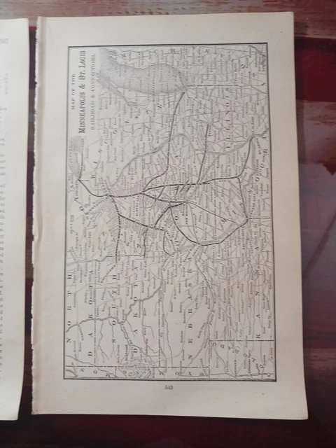 1905 TRAIN ROUTE Map + Report Minneapolis & St Louis Railroad Kalo ...