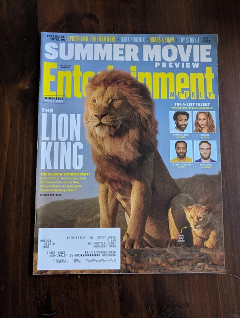 ENTERTAINMENT WEEKLY THE Lion King, Summer Movie Preview May 2019 M105 ...