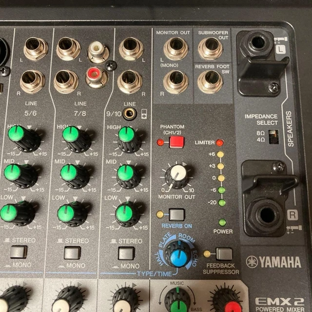 YAMAHA EMX2 POWERED MIXER Power Amplifier Effector AC100-240V 50/60Hz ...