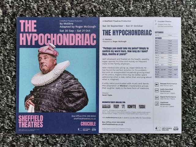 THE HYPOCHONDRIAC - 2023 Sheffield Theatre FLYERS x 2 £2.99 - PicClick UK