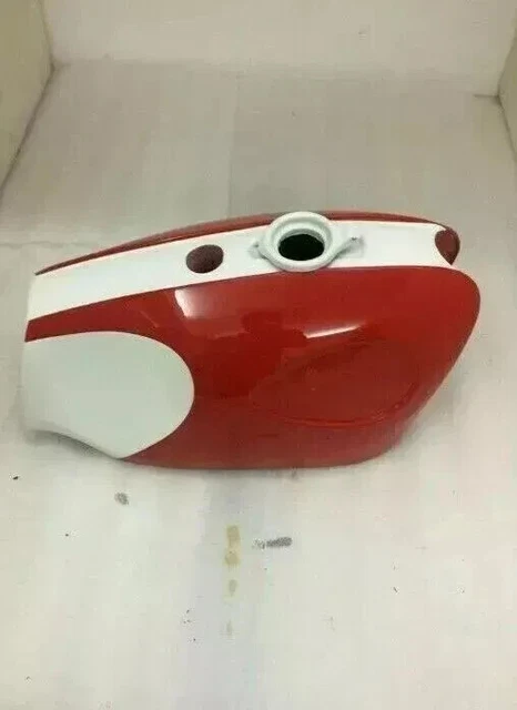 BSA B25 B44 Starfire Steel Red & White painted Gas Petrol Fuel Tank with Cap £160.00 - PicClick UK