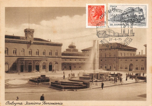 A7164) BOLOGNA STAZIONE Ferroviaria Timbro Centro C.p 1975 Viaggiata ...