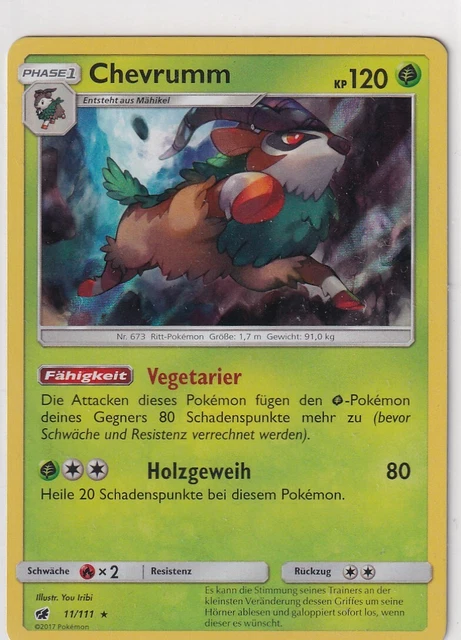 POKEMON CARTE REMONTER Le Sturmröte Numéro 11/111 Chevrumm Holo ...