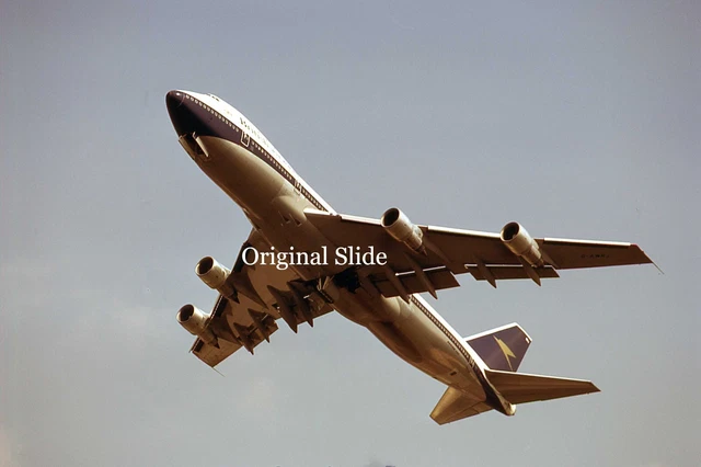 AIRCRAFT SLIDE - British Airways B.747 G-AWNJ @ LHR May 1974 (B160) £46 ...