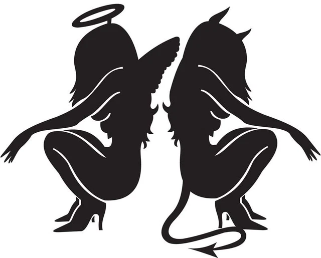 Devil Angel Sexy Girl Die Cut Vinyl Decal Window Car Truck Atv Sticker
