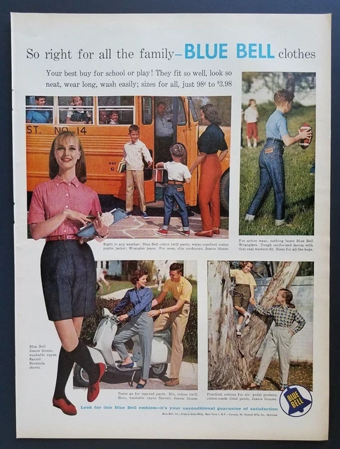 1957 BLUE BELL Wrangler Jeans Students School Fashion 1950s Vintage ...