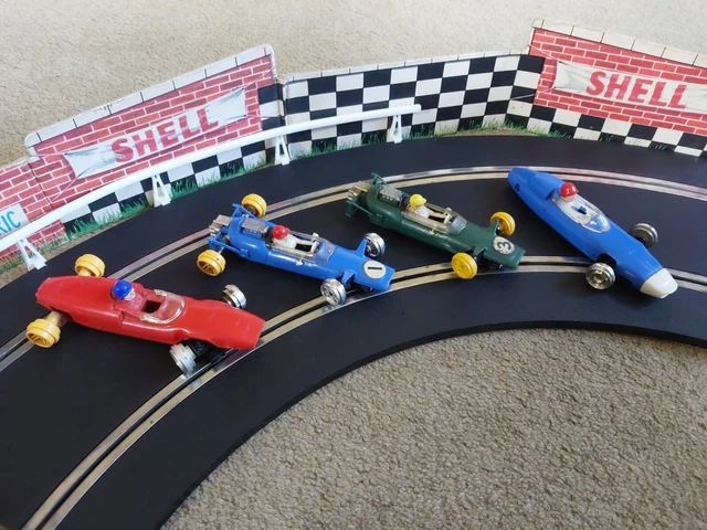4X 1960'S SCALEXTRIC LOTUS MM/C67 RED 2x LOTUS C82 BLUE & GREEN BRM C72 ...