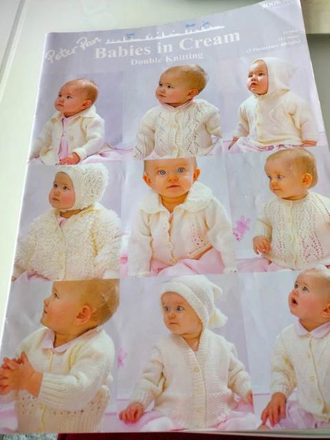 PETER PAN BABIES In Cream DK Knitting Pattern Booklet £2.28 - PicClick UK