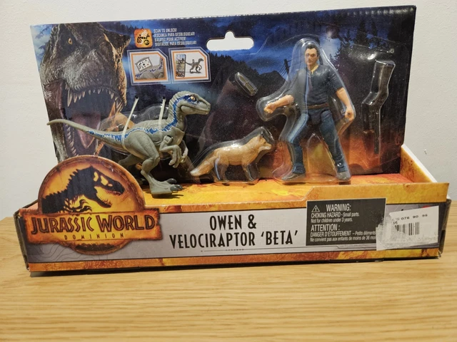 JURASSIC WORLD DOMINION Owen and Velociraptor Beta Figure Set £16.32 ...