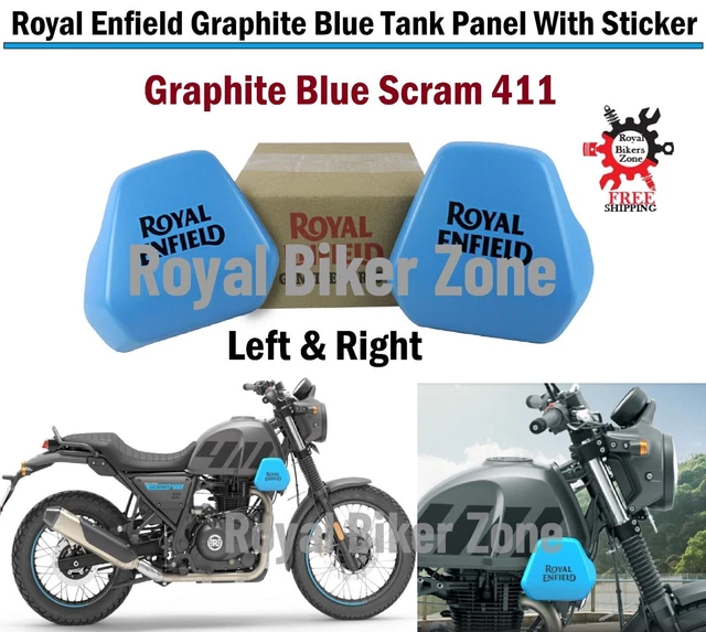 ROYAL ENFIELD &GRAPHITE Blue Scram 411" "Right & Left Tank Panel With ...
