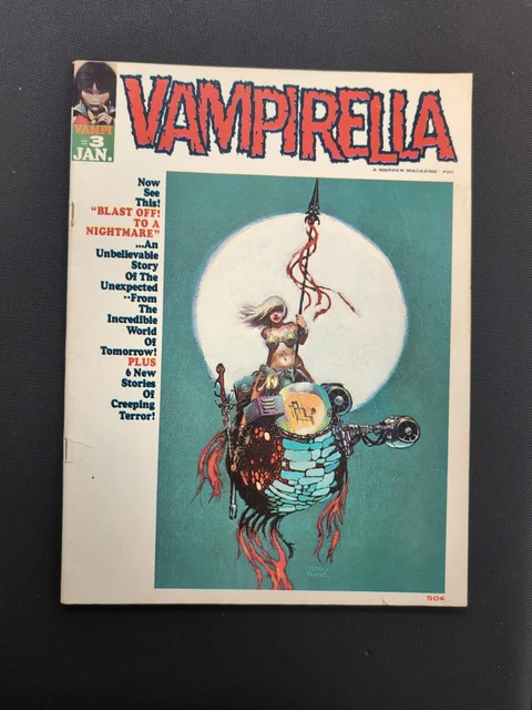 VAMPIRELLA #3 (JAN 1970) Warren Bronze Age Horror Magazine Bode cover ...