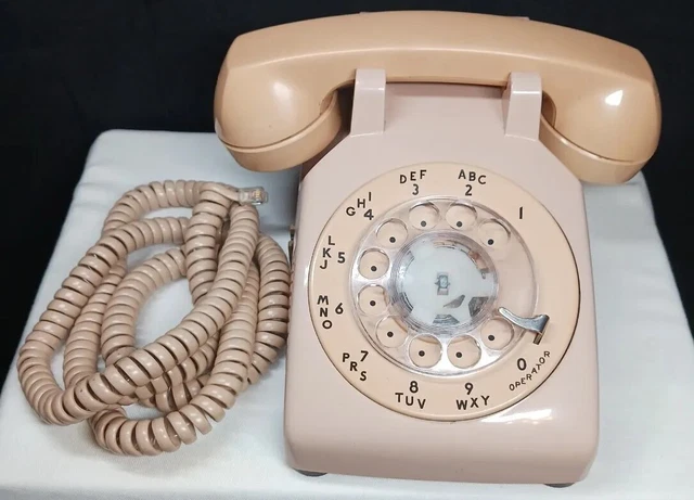 VINTAGE AT&T ROTARY Phone Dial Desktop In Rare Ash Color RJ11 ...
