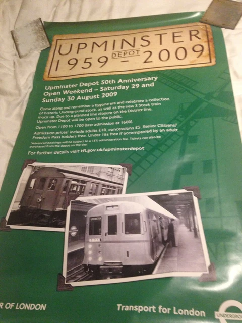 LONDON UNDERGROUND Poster District Line 50Th Anniversary Upminster ...