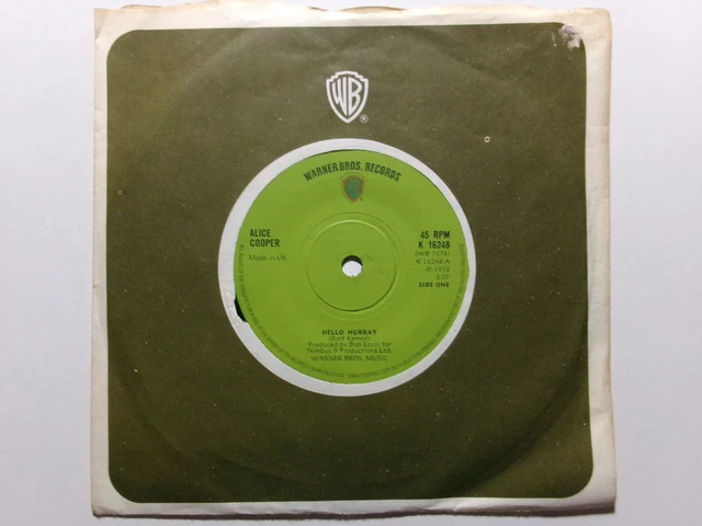 ALICE COOPER HELLO Hurray Generation Landslide Warner Bros K 16248 Pop ...