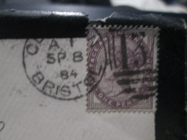 QV 1D LILAC Mourning Cover Clifton Bristol 1884 134 dup, Bridgewater E ...