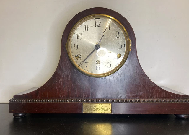 ANTIQUE 1920'S ANVIL Mahogany Cased Napoleon Hat Mantel Clock ...