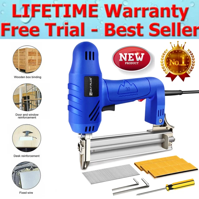 NEW NAIL GUN & Staple Gun Corded Electric Heavy Duty Stapler Nailer ...