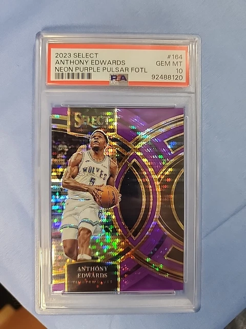 ANTHONY EDWARDS 1/5 2023-24 SELECT néon violet pulsar photo psa gemme ...
