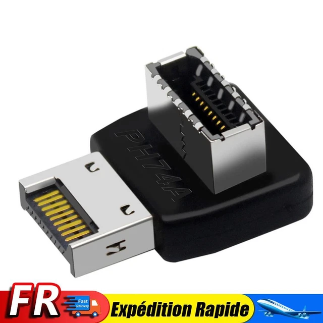 ADAPTATEUR D'EN-TÊTE USB C avant Prise avant TYPE C pour carte mère PC ...