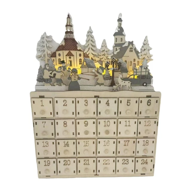 CALENDRIER DE L'AVENT en bois de Noël 24 jours Cadeaux pour enfants EUR 38,34 - PicClick FR
