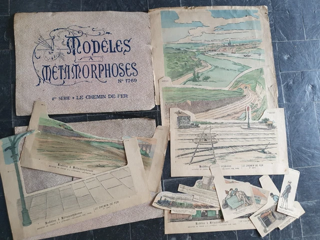 MODÈLES À MÉTAMORPHOSES Bourgeois Ainé Paris Le Chemin De fer Pochoir ancien EUR 19,00 - PicClick FR