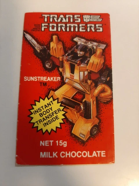 RARE VINTAGE TRANSFORMERS Chocolate Bar Wrapper with Tattoo ...