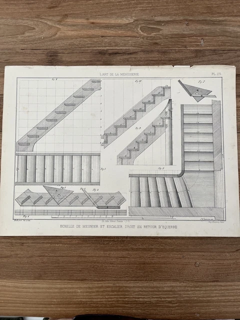 MENUISERIE 1889 - Echelle de Meunier et Escalier droit en retour d ...