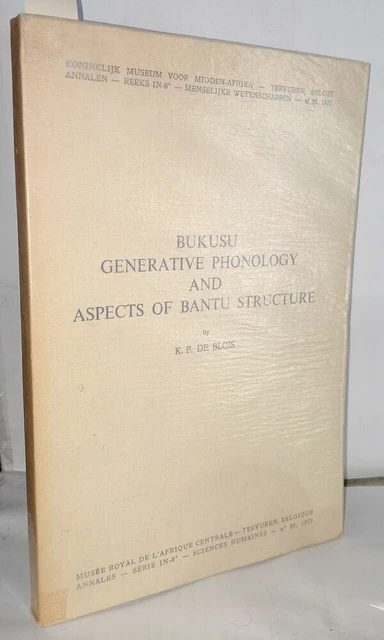 BUKUSU. GENERATIVE PHONOLOGY and aspects of Bantu-Structure | Bon état ...