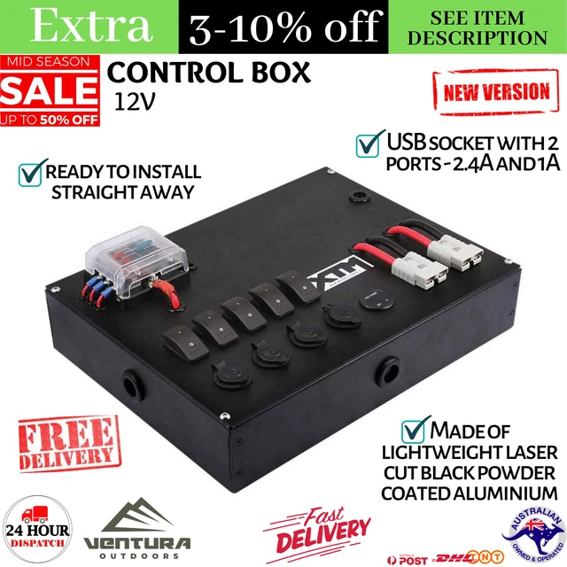 XTM 12V CONTROL Box Camping Outdoor Electrical Switches 4WD Caravan ...