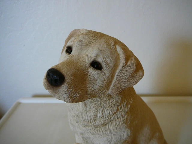 CUTE SANDICAST SANDRA Brue Yellow Labrador Dog And Puppy Sculpture ...