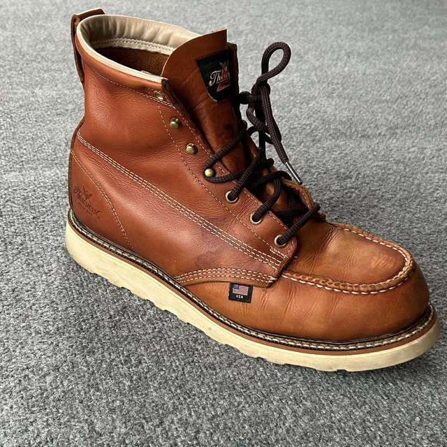 THOROGOOD BOOTS MENS 11.5 D Brown Moc Toe Wedge Steel American Heritage ...