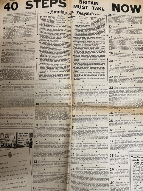 MILITARIA WW2 INTEREST NEWSPAPER The War Papers Newspaper. SUNDAY ...