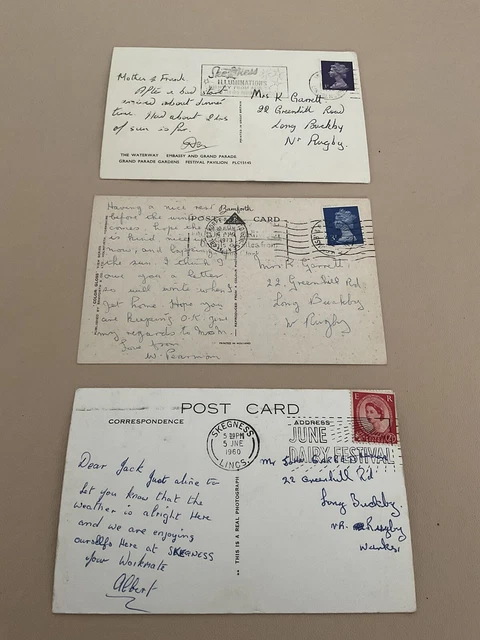 LINCOLNSHIRE POSTCARDS X 3. 60’S, 70’S. Mablethorpe, Ingoldmells ...