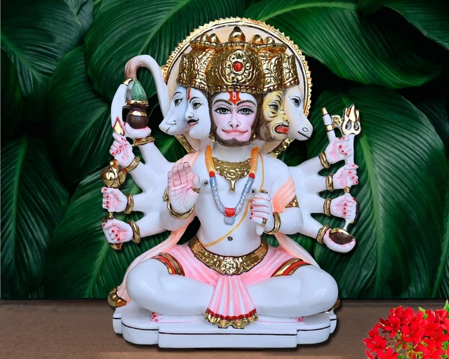 PANCHMUKHI HANUMAN STATUE Idol Murthi Hindu Home Temple Bajrangbali ...