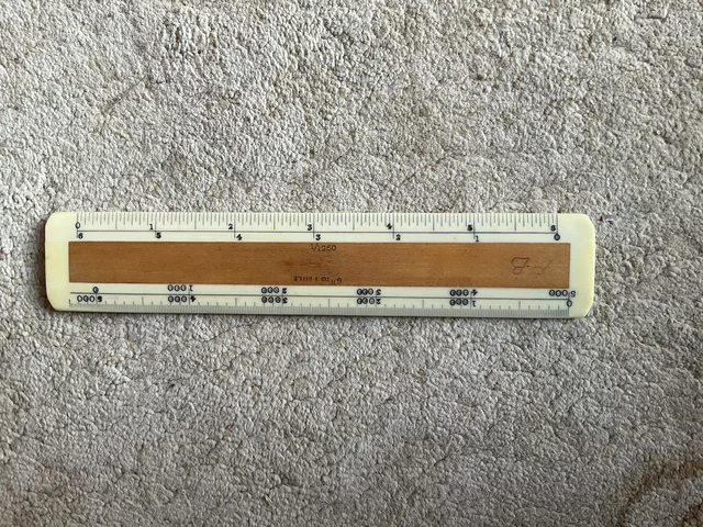 WW2 BRITISH TYPE 6” Ivorine and Wood Ruler For 37 Pattern Map Case. £14 ...