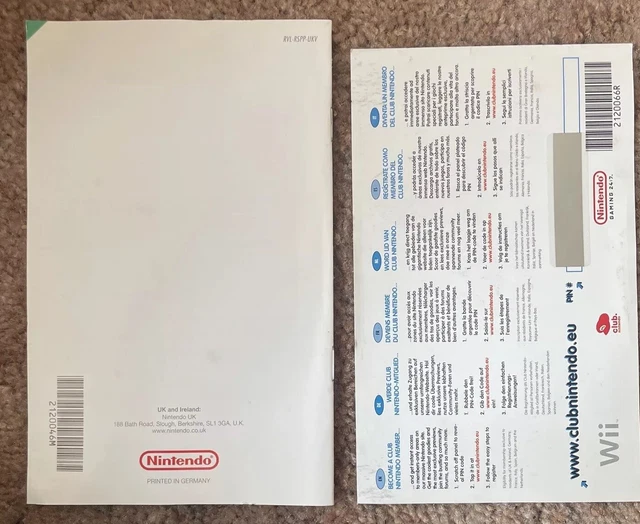 WII SPORTS NINTENDO Wii INSTRUCTION BOOK & POINTS CARD ONLY - NO GAME ...