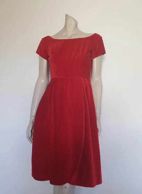 VINTAGE 1960S RED Velvet Dress by Belvera Fashions - S £60.96 - PicClick UK