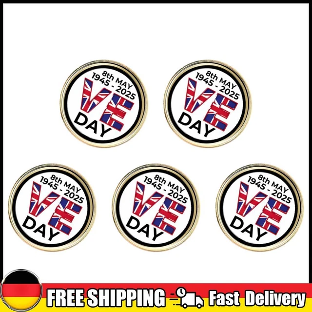 VE DAY 80TH Anniversary 1945-2025 Lapel Pin Badges 8th May VE Day ...